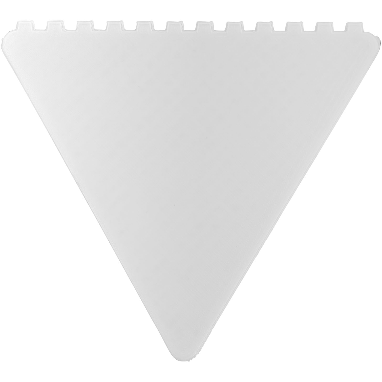 Frosty triangular recycled plastic ice scraper merchandising